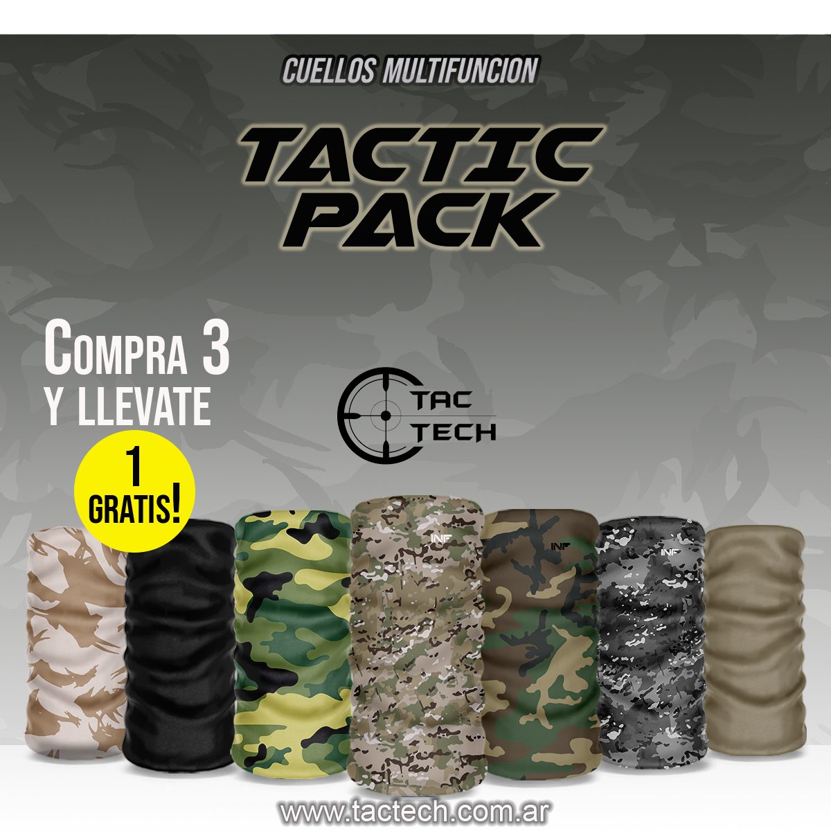 cuellos multifunción diseños tacticos - Tac Tech